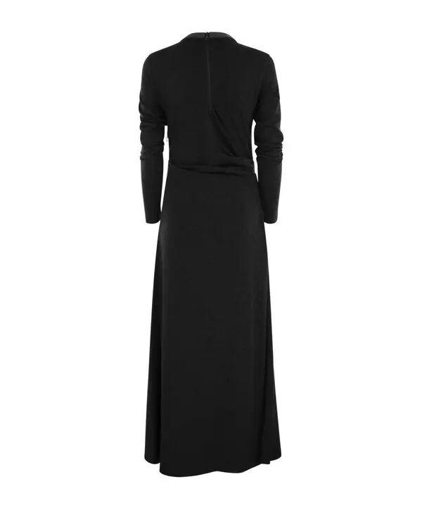 Brunello Cucinelli Crewneck Draped Dress