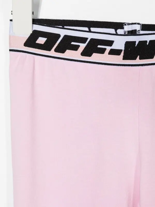 Off-White Logo-waistband Leggings - Pink