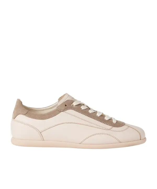 Brunello Cucinelli Panelled Lace-up Sneakers - Butter