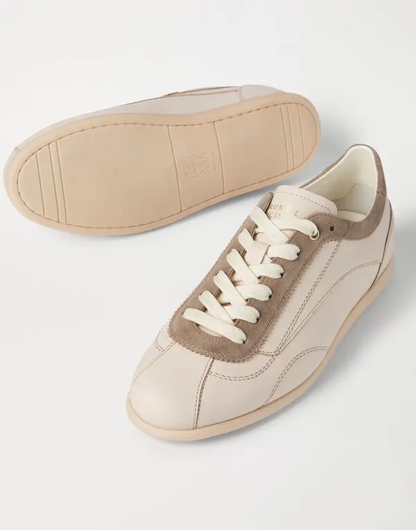 Brunello Cucinelli Panelled Lace-up Sneakers - Butter