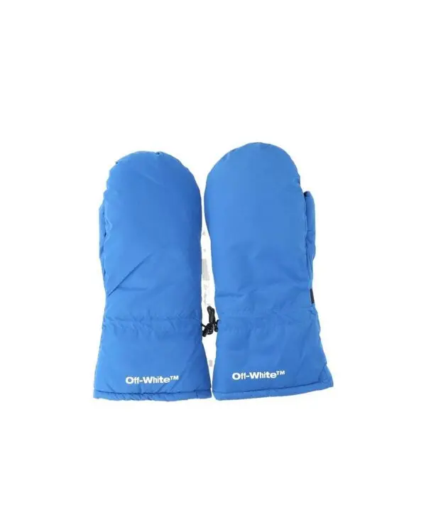 Off-White Bounce Logo Printed Padded Mittens - Blue