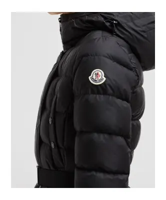 Moncler Khloe Belted Jacket With Hood And Fur Trim