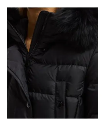 Moncler Khloe Belted Jacket With Hood And Fur Trim