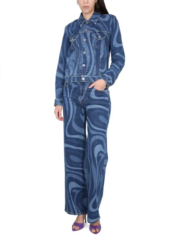 Emilio Pucci Swirl-printed Denim Jacket
