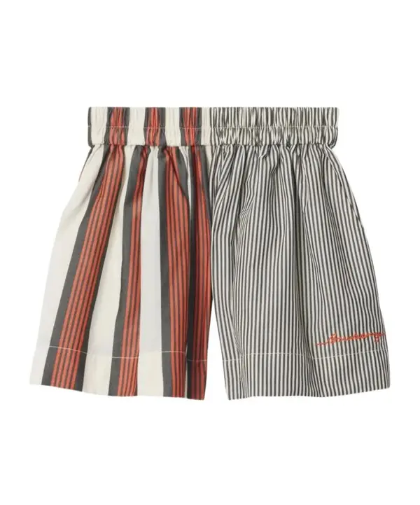 Burberry Striped Cotton Shorts - Multicolor