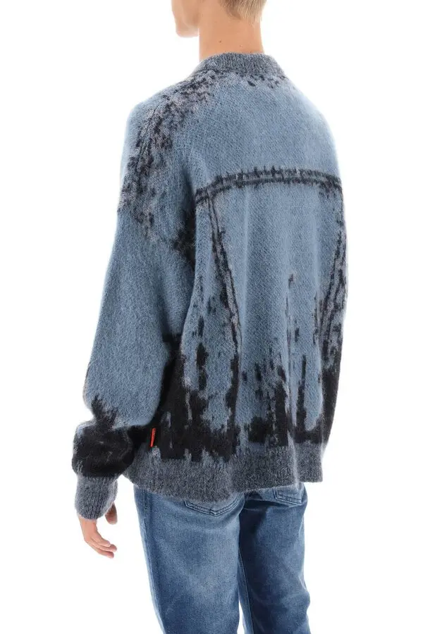 DIESEL® K-patmos Patterned-intarsia Crew Neck Sweater