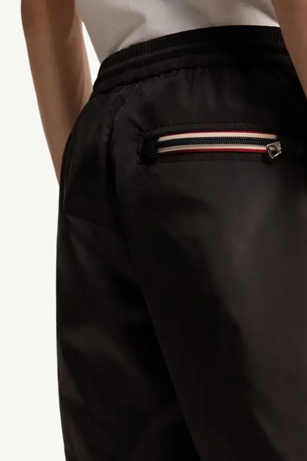 Moncler Logo Patch Drawstring Swim Shorts - Black
