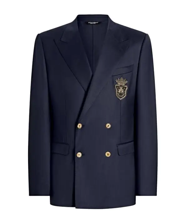 Dolce & Gabbana Double-breasted Tailored Blazer With Crest Detail