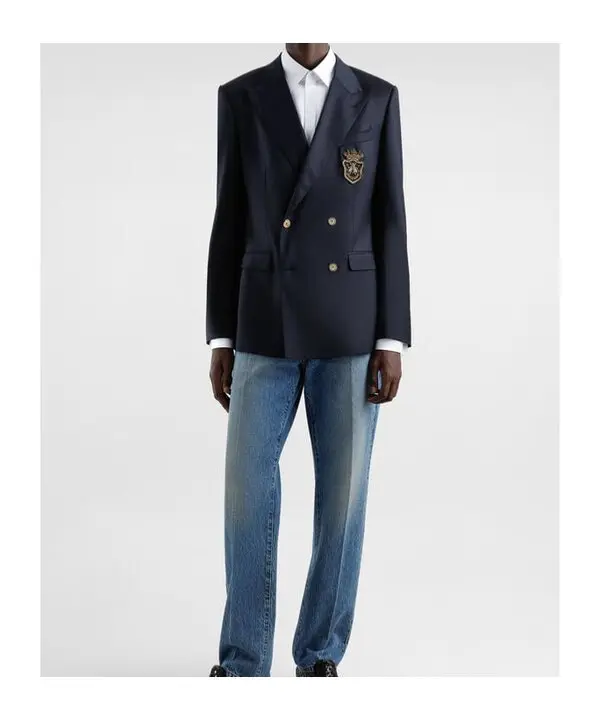 Dolce & Gabbana Double-breasted Tailored Blazer With Crest Detail