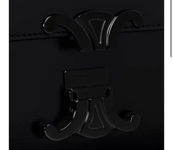 Celine Classique Triomphe Bag In Shiny Calfskin - Black