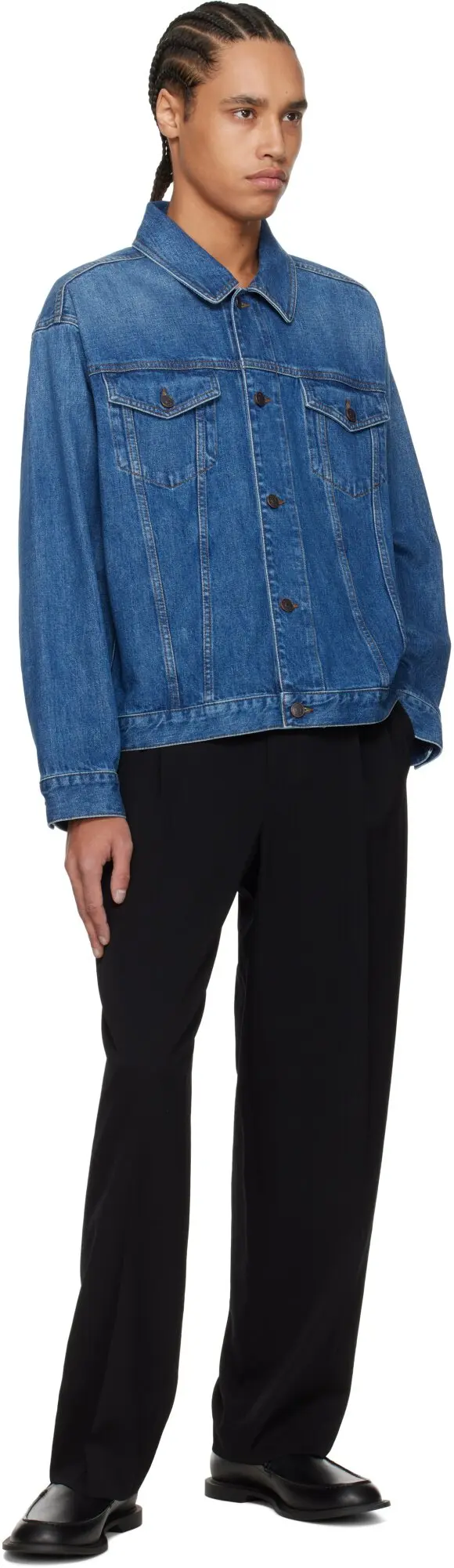 THE ROW Seb Cotton Jacket - Washed Blue