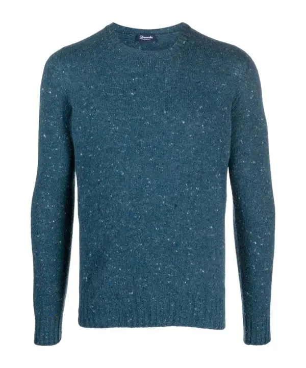DRUMOHR Melange Effect Knit Jumper - Blue