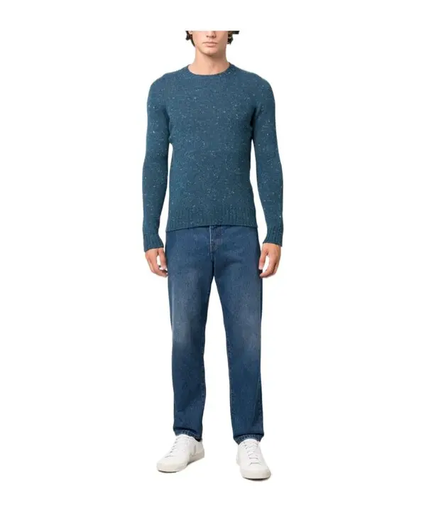 DRUMOHR Melange Effect Knit Jumper - Blue