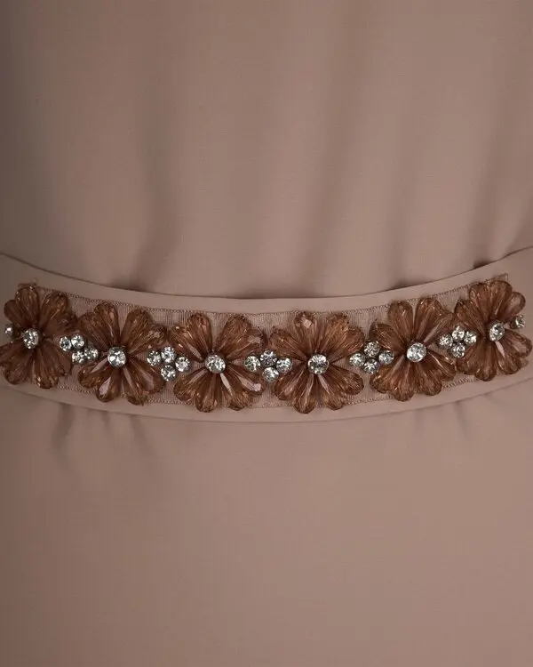 P.a.r.o.s.h Long Sleeve Round Neck Top With Embellished Belt