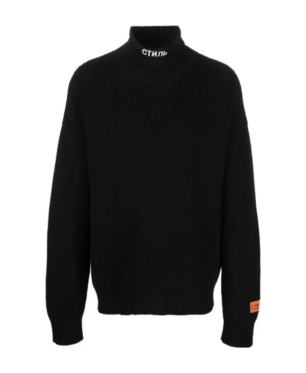 Heron Preston Ribbed Knit Rollneck Sweater