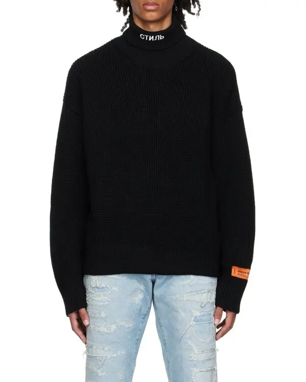 Heron Preston Ribbed Knit Rollneck Sweater