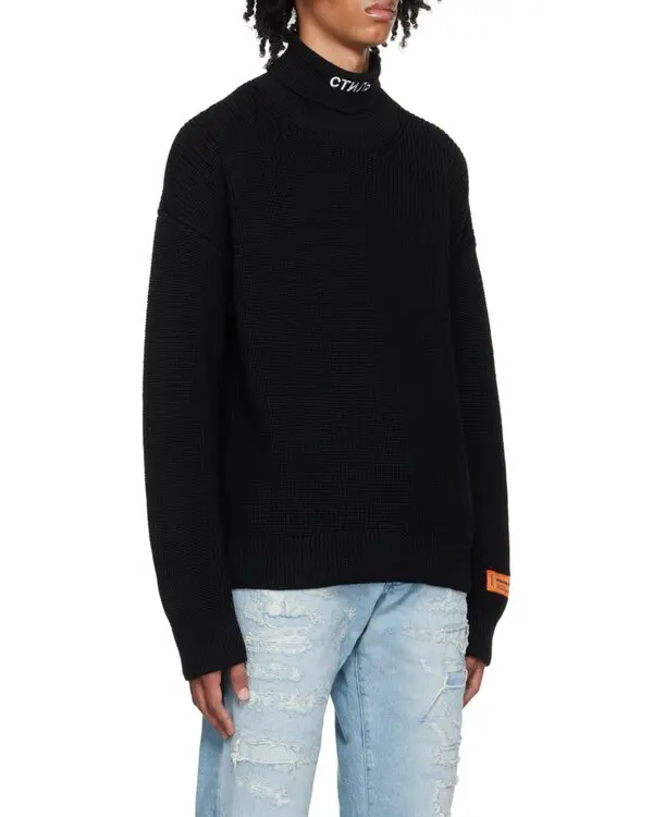 Heron Preston Ribbed Knit Rollneck Sweater