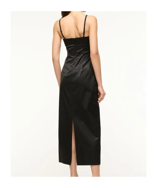 Staud Square Neckline Maxi Dress With Slit Detail