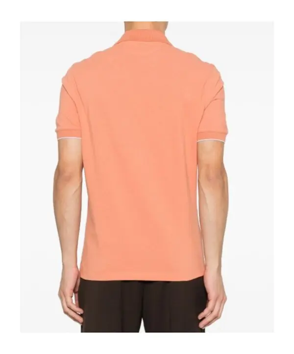 Brunello Cucinelli Logo Detailed Short-sleeved Polo Shirt - Orange