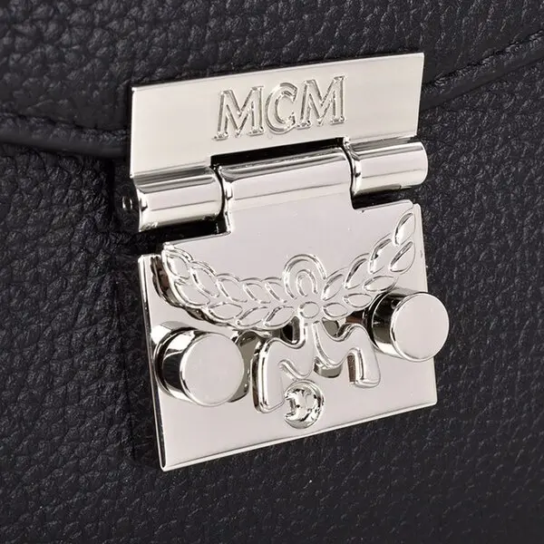 Mcm Litchi Emblem Single Shoulder Bag