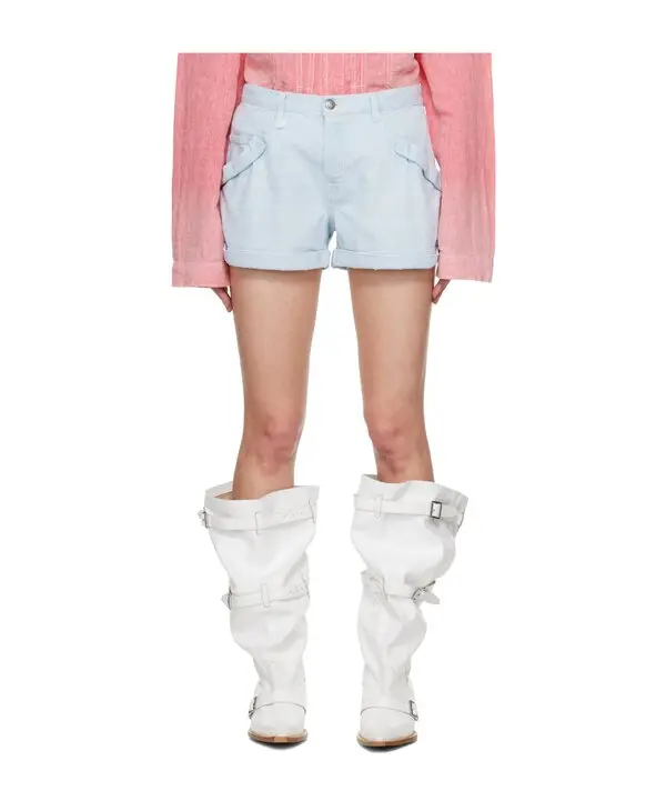 R13 Pocket Denim Shorts - White