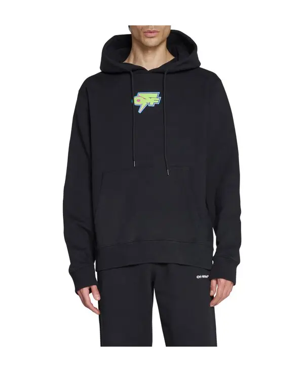Off-White Cotton Arrows Print Hoodie