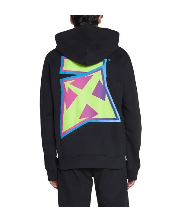 Off-White Cotton Arrows Print Hoodie