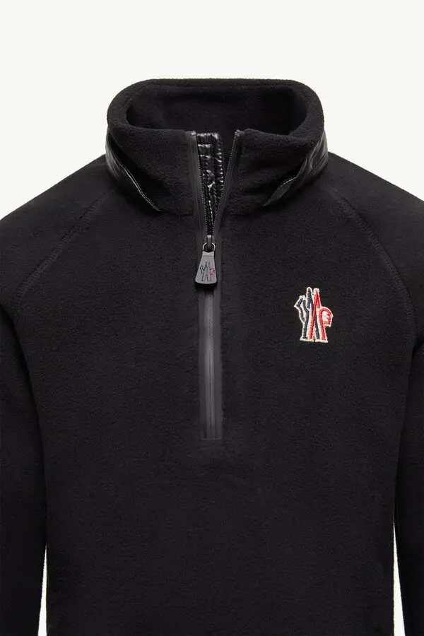 Moncler Fleece Half-zip Sweatshirt - Black