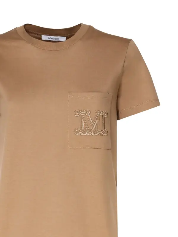 Max Mara Papaia Logo Embroidered Crewneck T-shirt - No