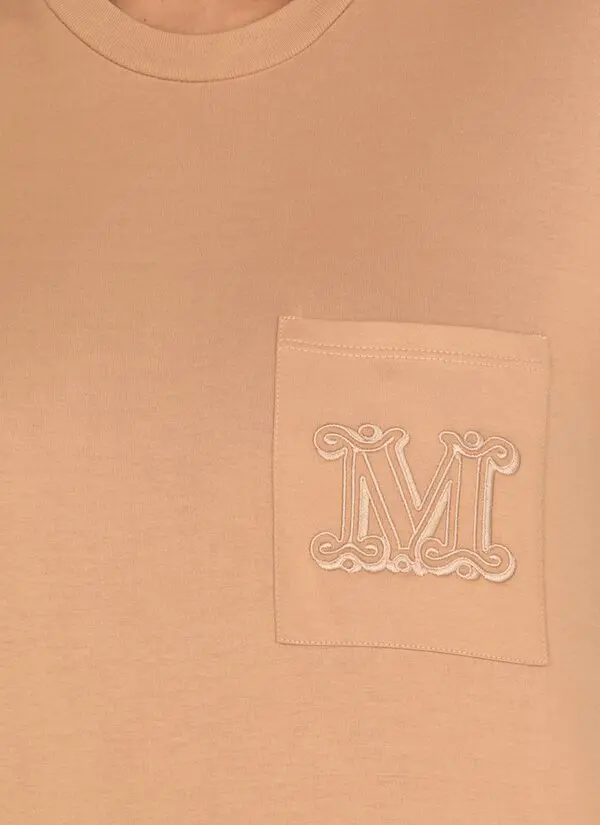 Max Mara Papaia Logo Embroidered Crewneck T-shirt - No