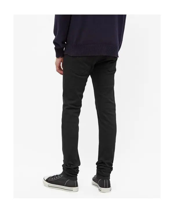 Versace Logo Patch Slim-fit Jeans - Black