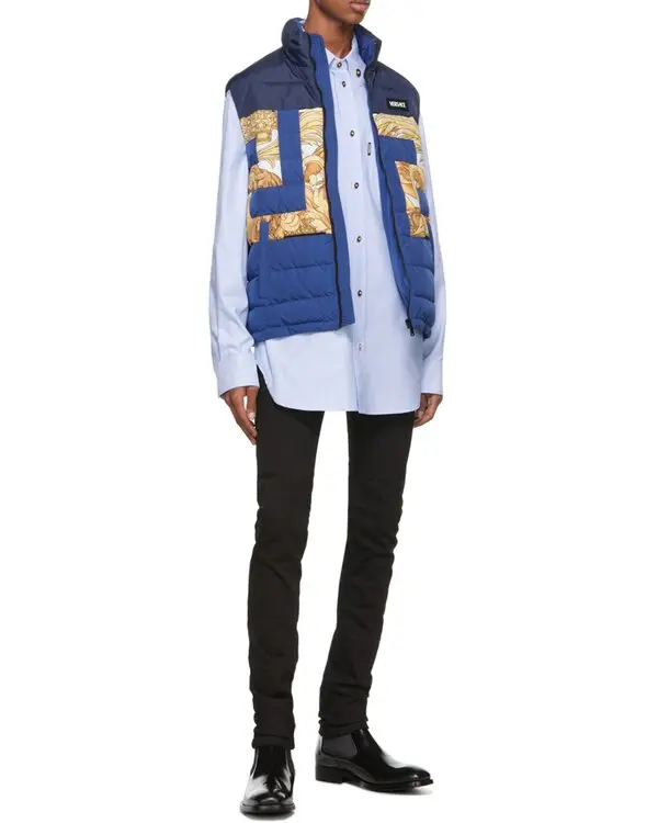 Versace Logo Patch Slim-fit Jeans - Black