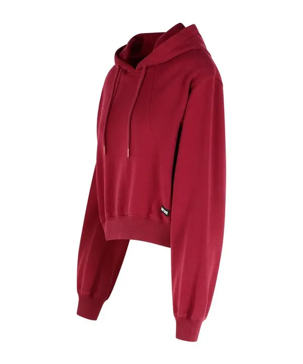 ROTATE BY BIRGER CHRISTENSEN Pullover Hoodie With Ruffle Cuffs - Red