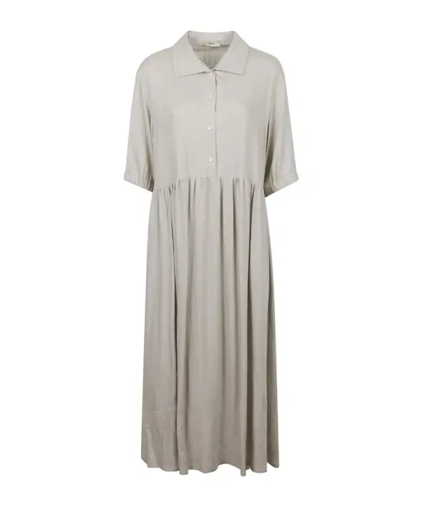 Herno Short Sleeve Buttoned Midi Dress - Gray