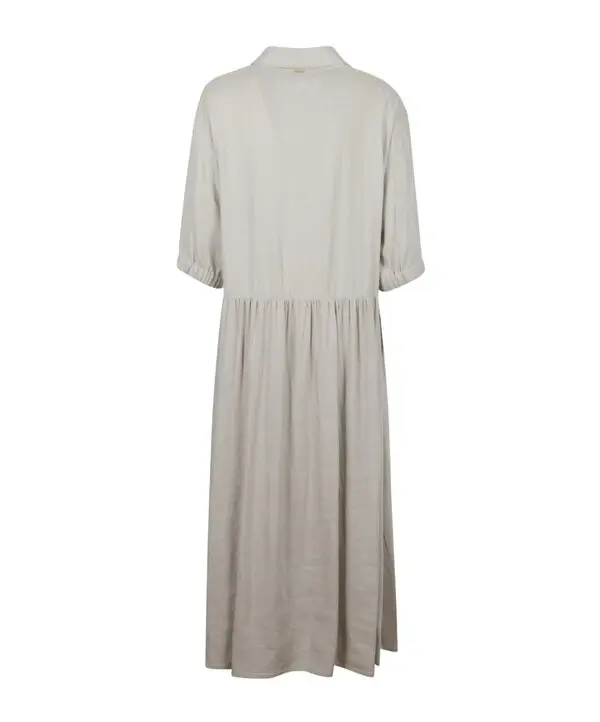Herno Short Sleeve Buttoned Midi Dress - Gray