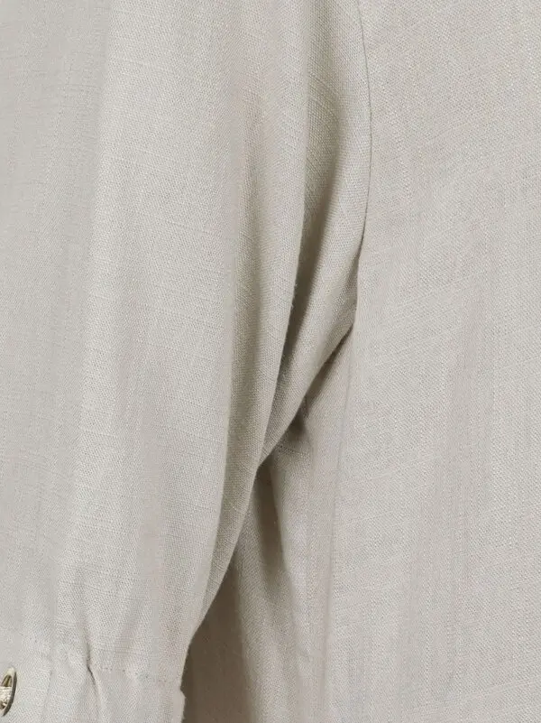 Herno Short Sleeve Buttoned Midi Dress - Gray