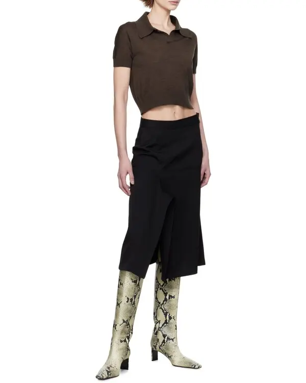 Khaite Morgane Short Sleeve Knit Top - Brown