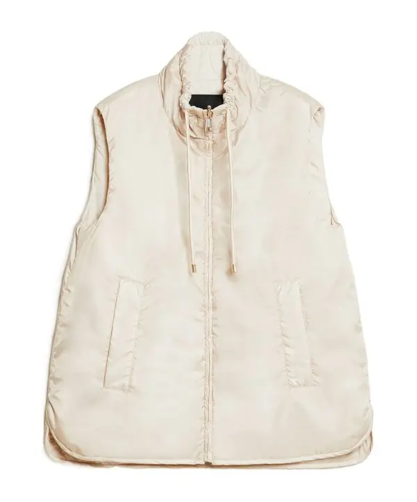 Max Mara Yoro Zip-up Drawstring Gilet - Beige