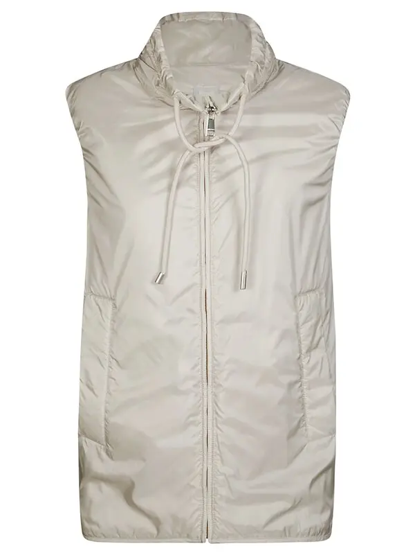Max Mara Yoro Zip-up Drawstring Gilet - Beige