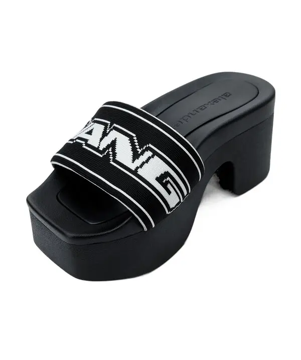 Alexander Wang Logo Strap Platform Sandals - Black