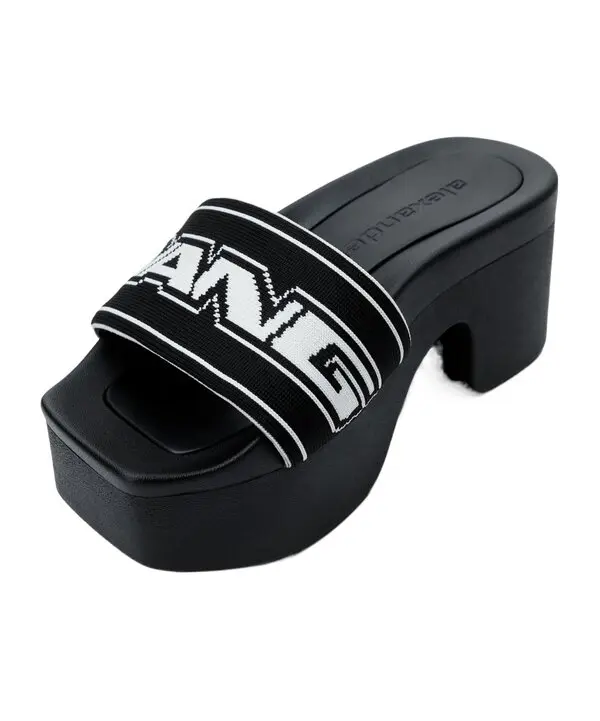 Alexander Wang Logo Strap Platform Sandals - Black
