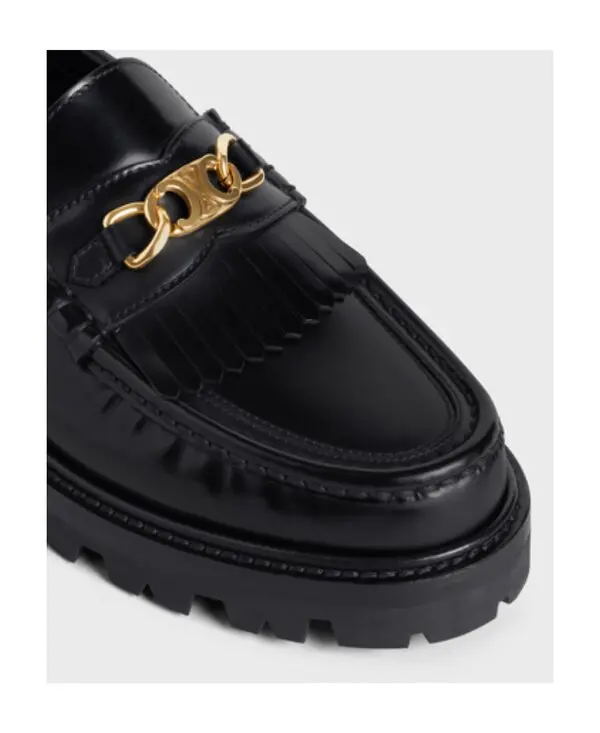 Celine Margaret Loafer With Triomphe In Polished Bull