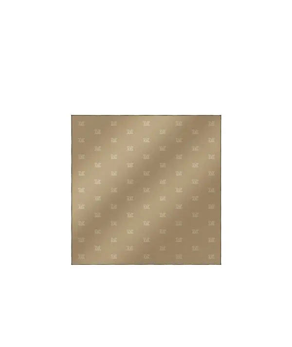 Max Mara Wool, Silk And Cotton Logo Shawl - Camel