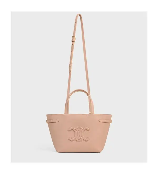 Celine Mini Cabas Anais Grained Calfskin Bag - Nude