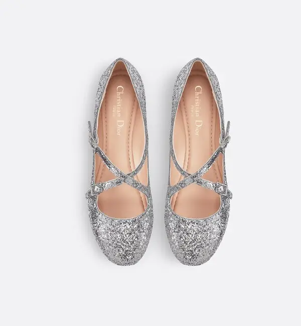 Dior Glitter Mary Jane Ballet Flats