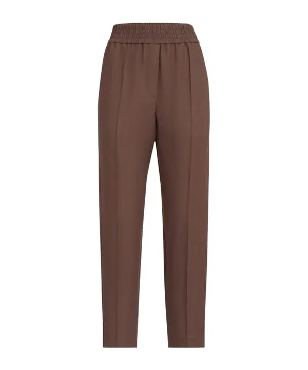 Brunello Cucinelli Fluid Twill Baggy Pull-on Trousers