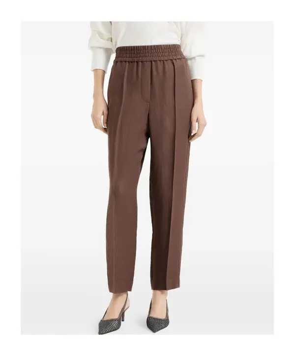 Brunello Cucinelli Fluid Twill Baggy Pull-on Trousers