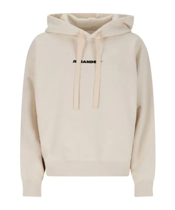 JIL SANDER Long Sleeve Logo Hoodie - Dune