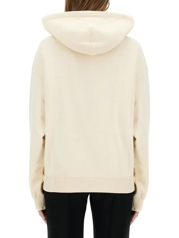 JIL SANDER Long Sleeve Logo Hoodie - Dune