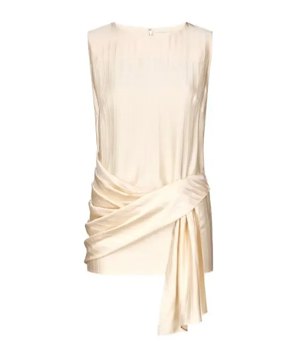 Loulou De Saison Fonda Draped Asymmetric Top - Ecru